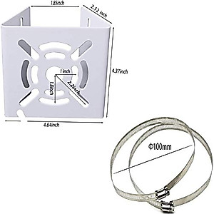 Universal Wall Mounting Bracket with 2 Loops, Vertical Pole Mount Adapter for CCTV Security Camera PTZ Dome Indoor Outdoor AP Access Point Client CPE