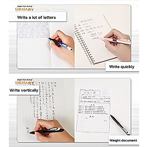 Zebra Sarasa Dry 0.5 Retractable Gel Ink Pen for left-handed, Rubber Grip, 0.5 mm, 3 Body Color Black Ink, Sticky Notes Value Set