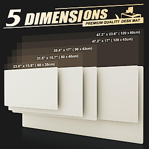 K KNODEL Large Office Leather Desk Mat, Mouse and Keyboard Pad, Computer and Laptop Mat, Desktop Protector and Cover, Writing Pad and Blotter (31.5"x15.7", White)