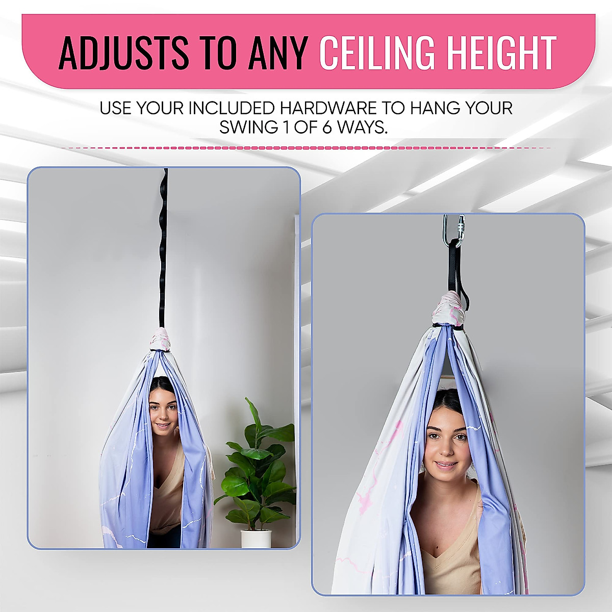 Indoor Sensory Swing for Kids or Outdoor – Holds 300lbs, Double-Layer, & 360° Swivel, Calming Compression Therapy Swing Hammock for Kids & Adults with All Hardware – Sensory-Motor Toys & Gifts