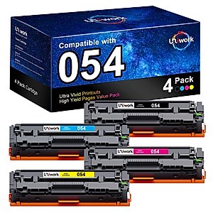 Uniwork 054 Toner Cartridge, Compatible 054 Toner Cartridge Replacement for Canon 054 Toner Cartridge Set 054H CRG 054 for Color Image Class MF644Cdw MF641Cw LBP622Cdw MF642Cdw MF640C LBP620 (4 Pack)