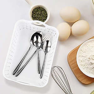 Sandmovie Small Plastic Weave Storage Baskets, Desktop Baskets, White, 12 Packs