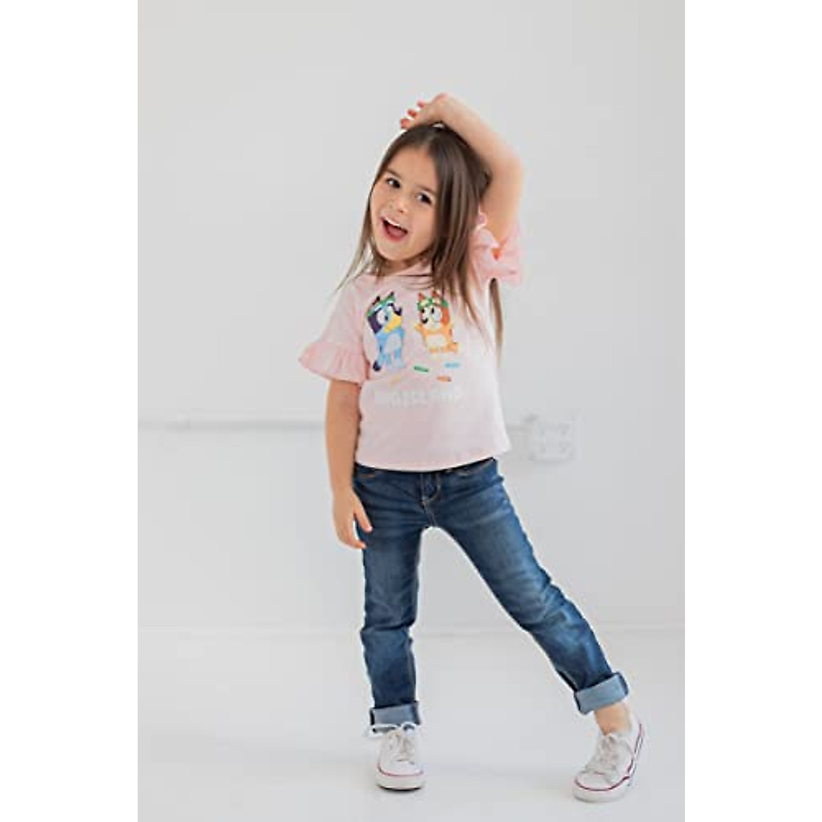 Bluey Bingo and Friends Toddler Girls 3 Pack Graphic T-Shirt Blue/Grey/Pink 3T