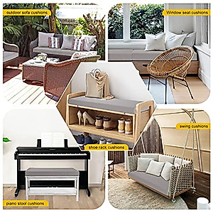 Millsilo Outdoor/Indoor Bench Cushion 36"x14"x4", Waterproof Patio Bench Cushion Furniture, Non-Slip Bay Window Seat Cushion, Durable Bench Pad, Swing Cushion, Garden Long Chair Cushion Leaf