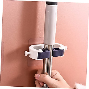 2pcs Bathroom Broom Mop Clip Bathroom Broom Hook Organizer Mop Hanger Organizer Wall Broom Organizer Wall Mounted Mop Holder Mop Wall Hanger Cleaning Blush Earth Tones White