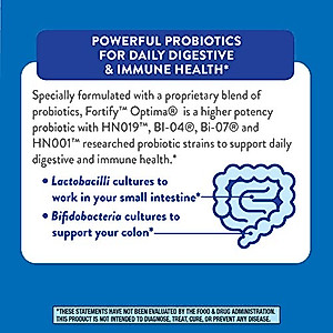 Nature’s Way Fortify Optima Daily Probiotic 60 Billion 15 Strains Digestive and Immune Support* with Prebiotics 30 Capsules