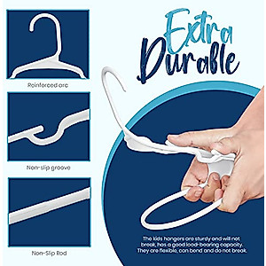 110 Pack - Plastic Hangers for Adults and Kids - Space Saving Notched 50 Pack Plastic Hangers - Durable 60 Pack Kids Hangers - White by Utopia Home