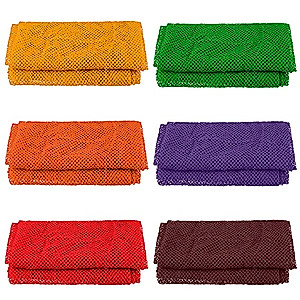 6 Pieces African Bathing Sponge Bath Sponge Exfoliating Shower Body Scrubber Back Skin Smoother for Women Men Body Beauty or Stocking Stuffer (Brown, Green, Orange, Purple, Red, Yellow)