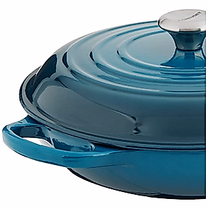 Le Creuset Enameled Cast Iron Signature Braiser, 3.5 qt., Deep Teal