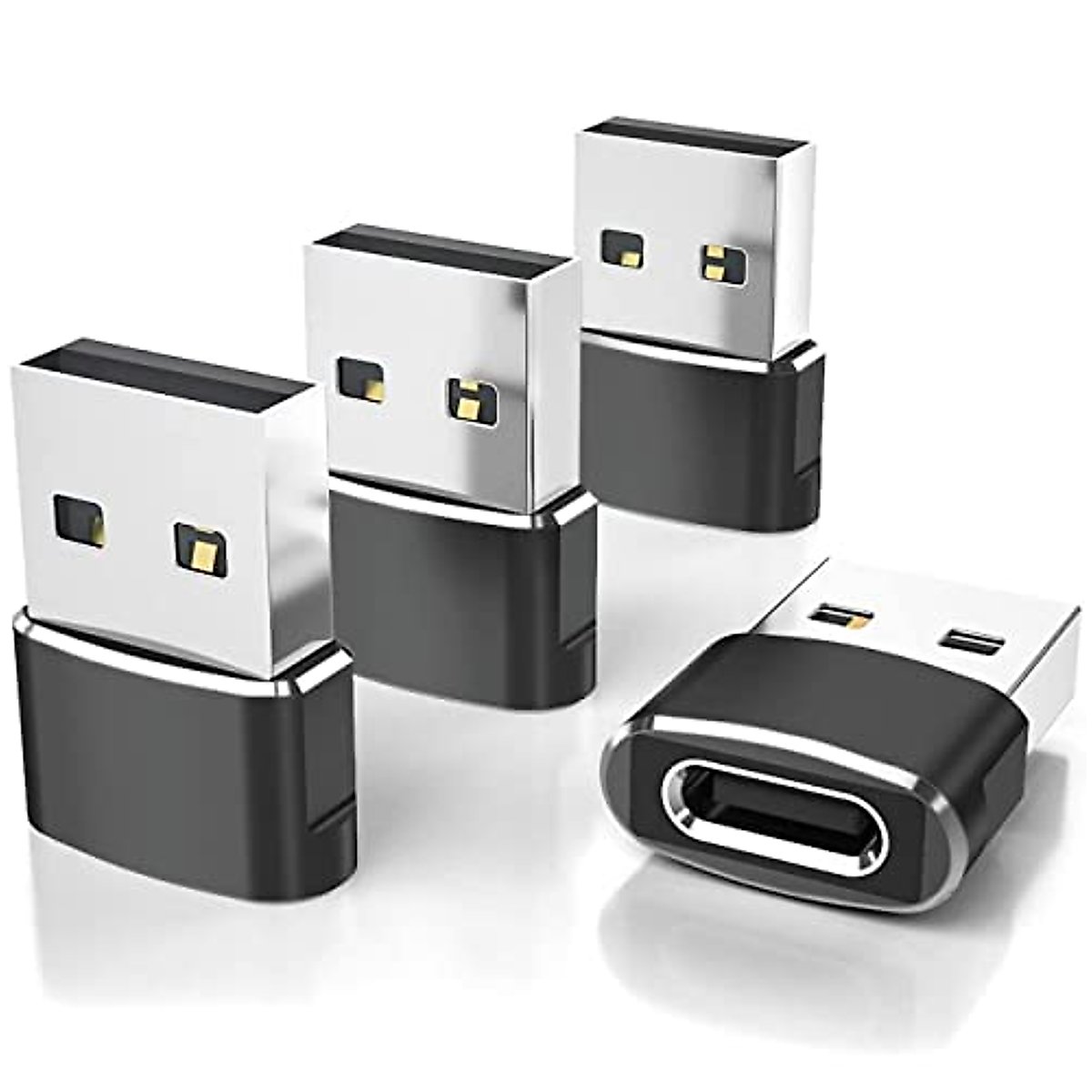 USB to USB C Adapter – 2-Pack USB to C Adapter – Female to Male Power Adapter – USB C Adapter for Charging and Data Transfer – Compact USB Converter Compatible with iPhone, Samsung, AirPods