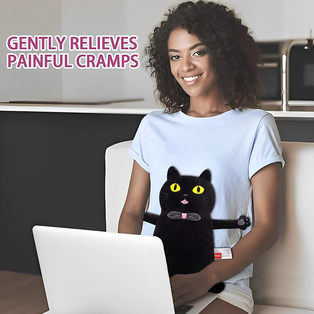 Piyen Microwave Heating Pads for Relieve Cramps Pain,Cute Stuffed Animal Relieve Pain of Period Menstrual Cramp Back Neck Shoulder Muscles Knee Joints Pain, Heating Pad Microwavable Moist Heat Pack