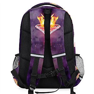 YoCosy Purple Galaxy Star Sport Basketball Backpack School Bookbag Laptop Purse Casual Daypack for Teen Girls Women Boys Men College Travel
