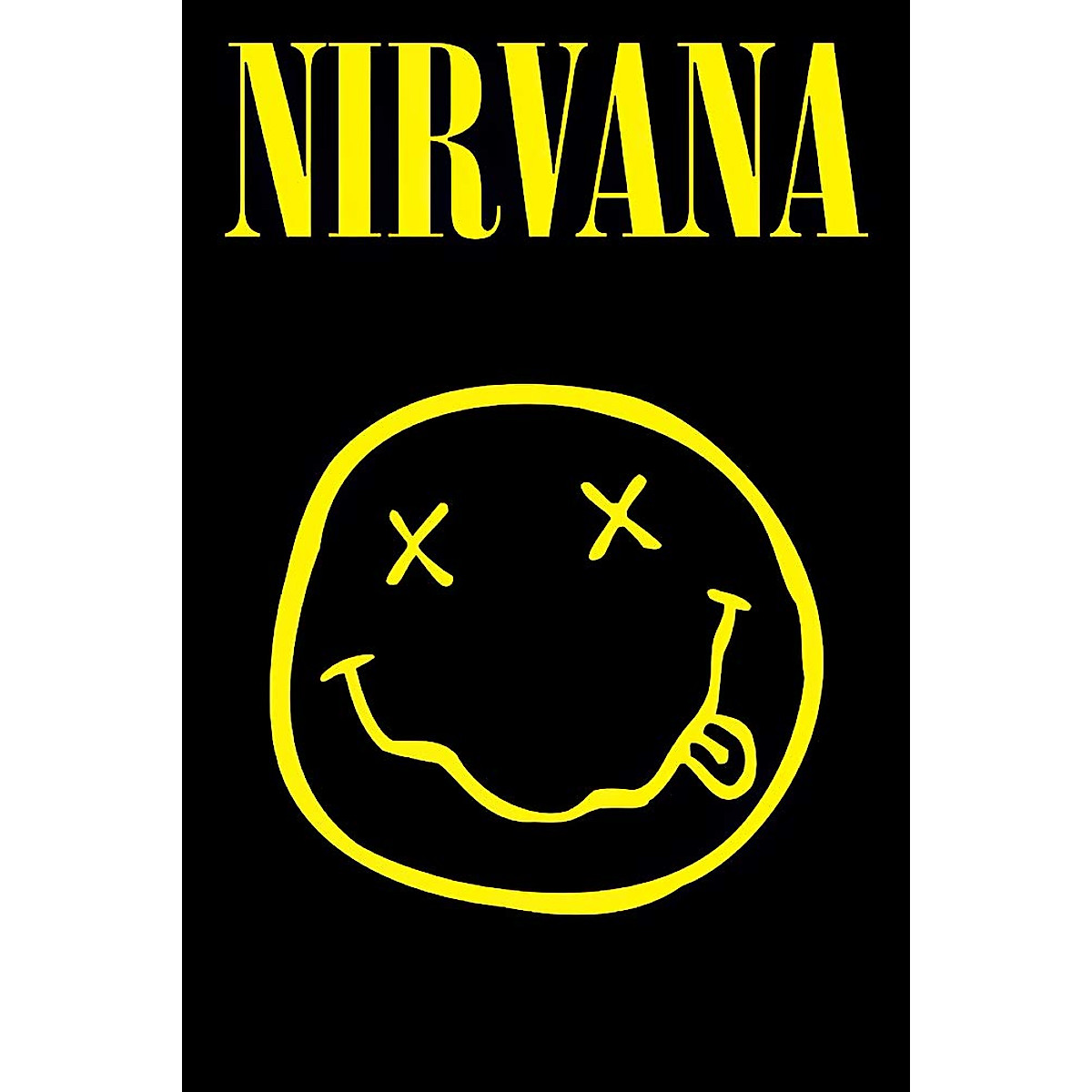 Nirvana - Smiley Face 24x36 Poster Band Album Art Black