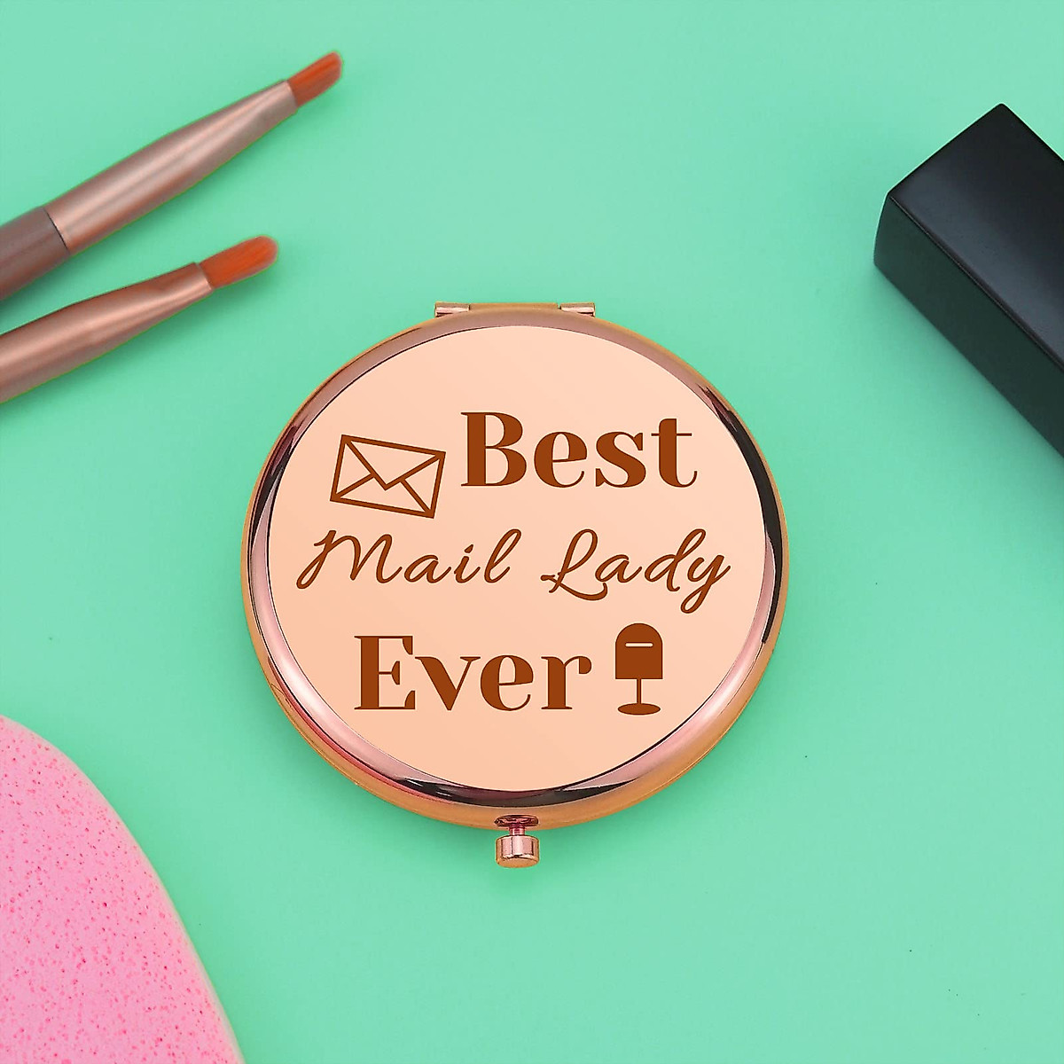Mail Carrier Gift Funny Gifts for Mail Lady Thank You Gift Compact Makeup Mirror Postal Worker Gifts for Women Appreciation Gift Folding Makeup Mirror Thanksgiving Retirement Gifts