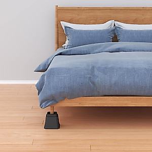 Whynonap Bed Risers Heavy Duty 5 Inches Bed Elevators, Set of 6 Lifts Up 3,000 lbs Furniture Riser for Sofa and Table, Black