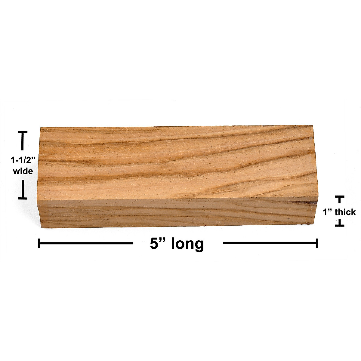 Texas Knifemakers Supply Olive Wood Knife Handle Block (Each Piece is Unique) 5" x 1-1/2" x 1"