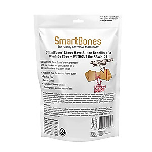 SmartBones Mini Chews With Real Peanut Butter 24 Count, Rawhide-FreeChews For Dogs (Packaging May Vary)