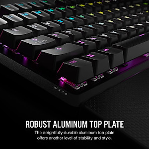 CORSAIR K70 CORE RGB Mechanical Gaming Keyboard with Palmrest - Pre-lubricated Corsair MLX Red Linear Keyswitches - Sound Dampening - Media Control Dial - iCUE Compatible - QWERTY NA Layout - Black