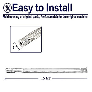 YOUFIRE Gas Burners Tube 16.5 inch Grill Replacement Parts for Kitchen Aid 3 Burner 720-0787 Gas Grill, Kitchen Aid 2 Burner D720-0819 Stainless Steel Grill Burner Pipe