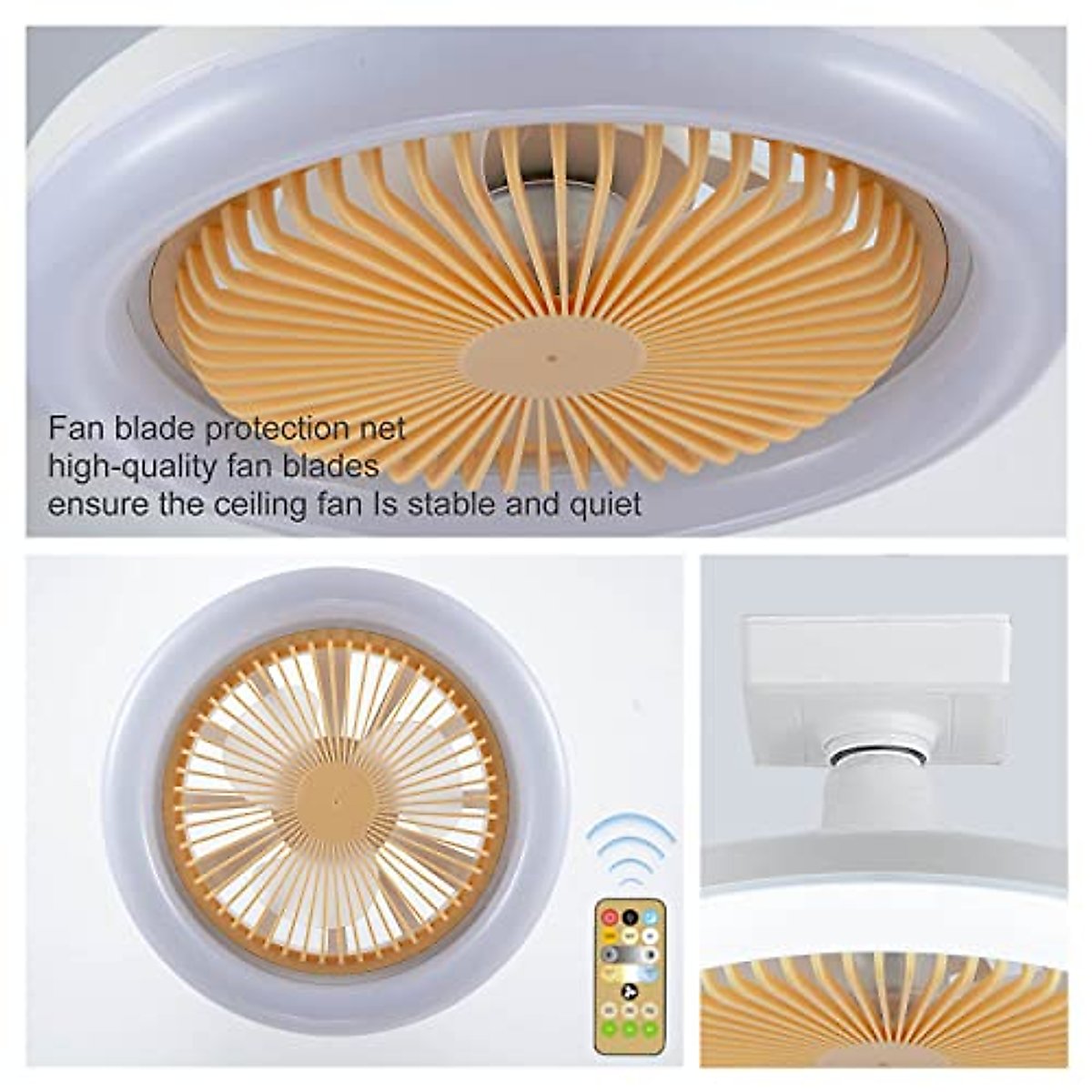 ADUMIX Upgraded Ceiling F𝐚ns with Lights - Low Profile Enclosed Ceiling F𝐚n Bladeless, with Remote Control LED Dimming Multi-Speed Invisible Blades Timing, Home Decor Ceiling F𝐚n
