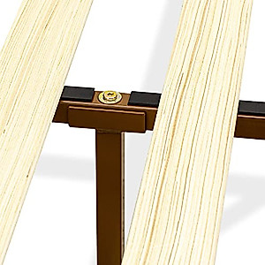 East West Furniture DNP-22-F Full Size Platform Bed with 4 Solid Wood Legs and 2 Extra Center Legs - Walnut Finish