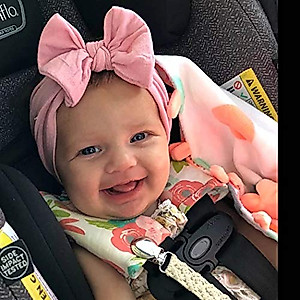 ALinmo 25 Pack Soft Wide Turban Baby Headbands with nylon Hair Bow Headwraps for Baby Girls Infants Newborn Hair Accessories Toddlers Kids and Children