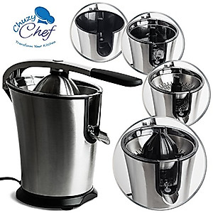 Electric Citrus Juicer Fruit Machines - Stainless Steal Electric Citrus Jucers Machine Fruit Squeezer Orange Lemon Lime Electric Citrus Juicers Extractor With Anti - Drip Citrus Press 300 Watt Motor