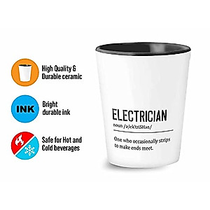 Bubble Hugs Electrician Shot Glass 1.5oz - Because Engineers - Electrical Engineer Technician Lineman Proffesional Electrician Graduation Student Electricity Funny Man Hillarious Husband