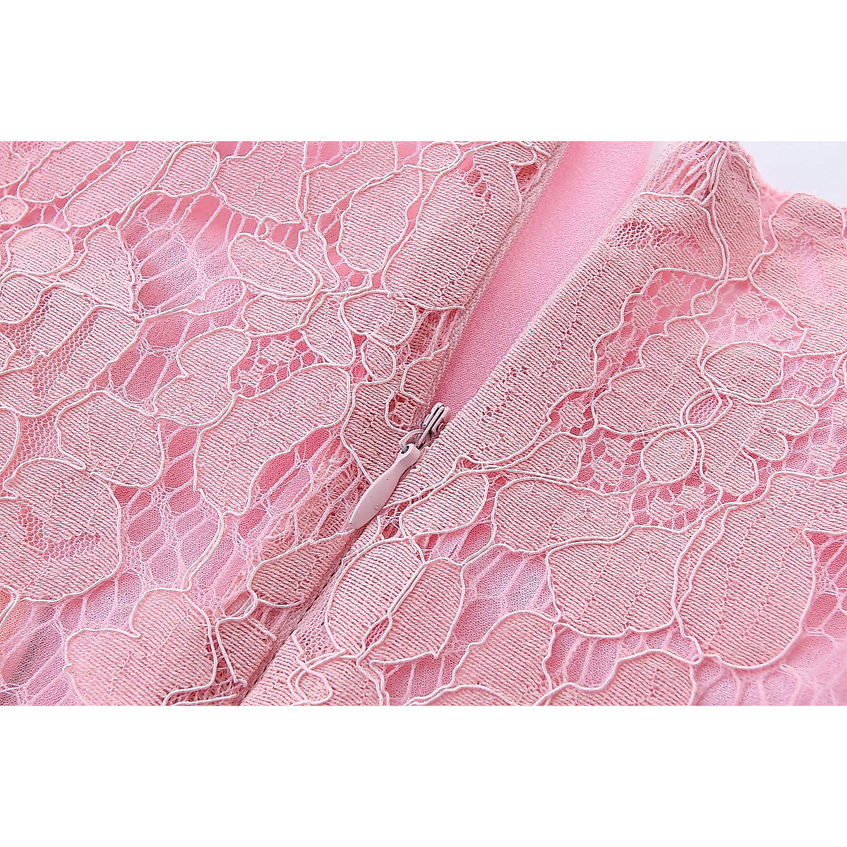 LittleSpring Girls Dresses for Baby Elegent Lace Floral Flare Sleeve Blue Party Wedding Dress for Kids 18 Months