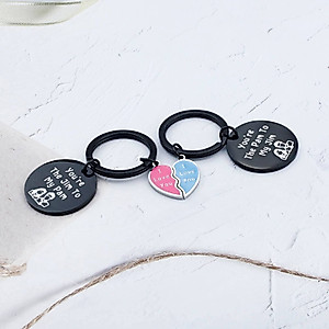 NC You are The Pam to My Jim Keychains Set The Office TV Show Inspired Gifts for Couples Wedding Anniversary (roundKBSet)