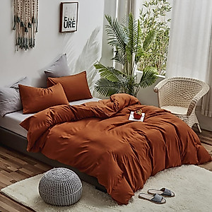 Houseri Burnt Orange Comforter Set California King Rust Orange Bedding Caramel Terracotta Cal King Comforter Sets Soft Comfy Women Men Aesthetic Cinnamon Reddish Brown Bed Quilts Blanket Cal King Size