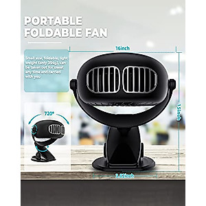 Kaylocheer Clip On Fan, Baby Stroller Fan, 4000mAh, 360° Rotation, Cool & Quiet, 3 Speeds, USB Charging, Convenient Travel Tool.(natural black)