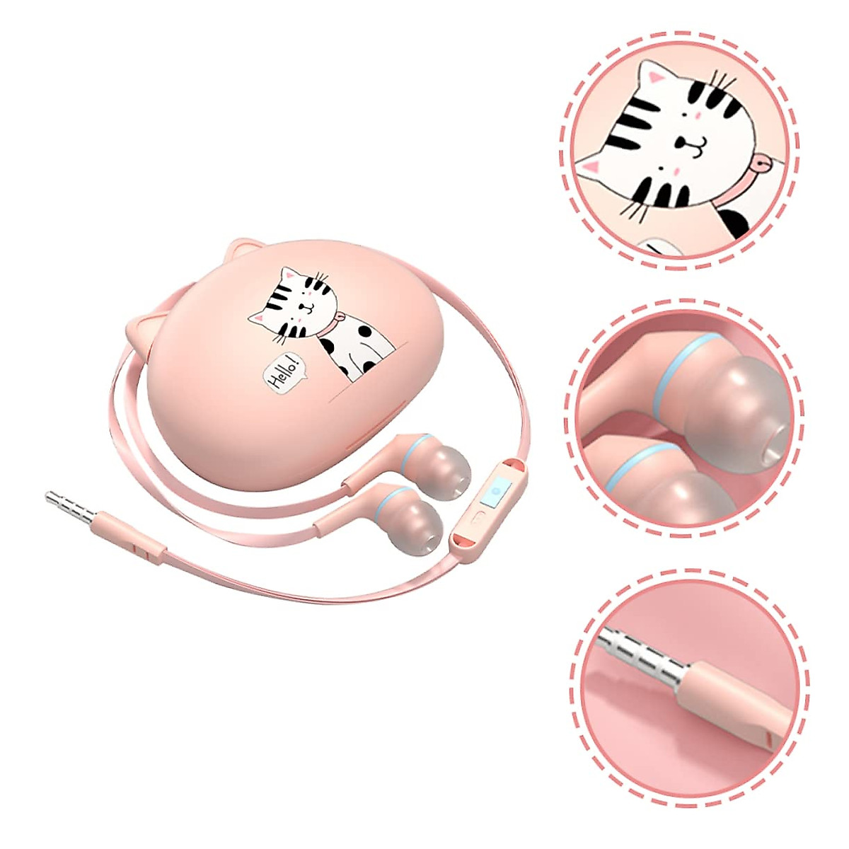 UKCOCO Wire Headphones 3pcs Universal Wired Headset Color Card Headphone Box Bass Ear Buds Wired