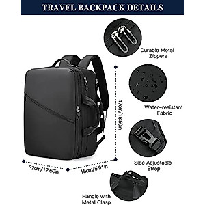 CoolBELL 3 in 1 Travel Backpack 17.3 Inches Laptop Backpack Weekender Casual Daypack Convertible Shoulder Bag Briefcase Water-proof Business Backpack for Men Women (Black)