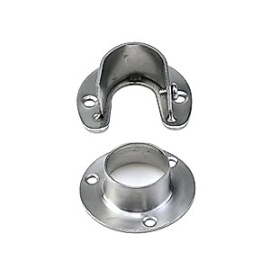 Tighall 6PCS Heavy Duty Stainless Steel Closet Pole Sockets Rod End Support Flange Rod Holder Set Wall Mount Pipe Bracket with Screws for Closet Wardrobe Shower Curtain Rod (Fit 25mm / 1", Silver)