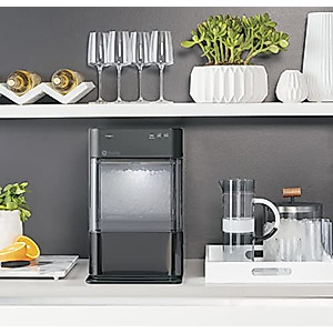 GE Profile Opal 2.0 | Countertop Nugget Ice Maker | Ice Machine with WiFi Connectivity | Smart Home Kitchen Essentials | Black Stainless