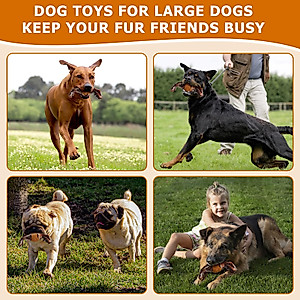 KGPERGU Dog Chew Toys for Aggressive Chewers Large/Medium Breed, Super Chewer Dog Toys, Indestructible Dog Toys, Rubber Dog Chew Toys, Tough Dog Toys to Keep Them Busy, Bacon Flavor