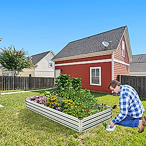 Veezyo Galvanized Raised Garden Bed Kit - Metal Raised Planter 2 Pack 6'x3'x1' for Flowers Plants, Vegetables Herb