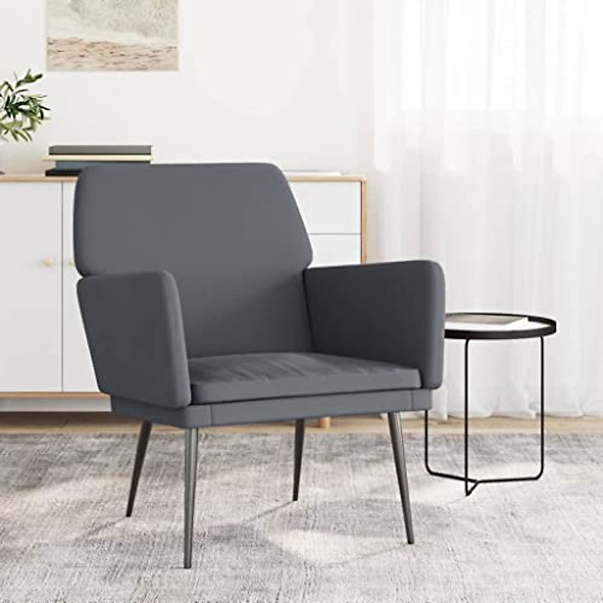 vidaXL Velvet Armchair in Dark Gray - Comfy Modern Design with Durable Material and Perfect Dimensions.