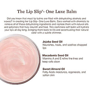 Sara Happ The Lip Slip Luxe Balm Lip Treatment - Deeply Nourish, Moisturize with Vitamins A and E, Regenerate Lips with Jojoba Seed, Macadamia & Sweet Almond Oils, 0.5 oz.