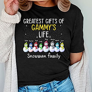 Greatest Gifts of Nana & Papa's Life Personalized Shirt, for Grandparents, Custom Grandkids Name Shirt, Snowman Family Christmas Shirt, Snowman Nana Sweatshirt, Hoodie