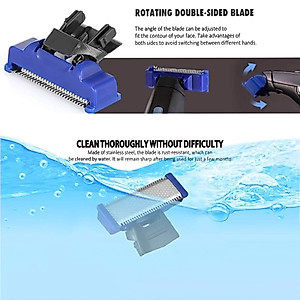 Replacement Head for Old Version of Microtouch Solo Mens Shaver Electric Micro Trimmer (3 Razor Blade & 1 Clean Brush & 1 USB Charger Cable)