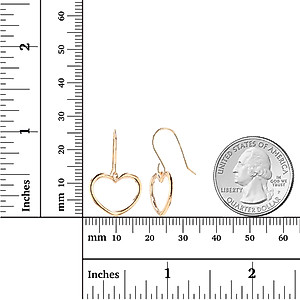 14K Yellow Gold Open Heart FishHook Earring