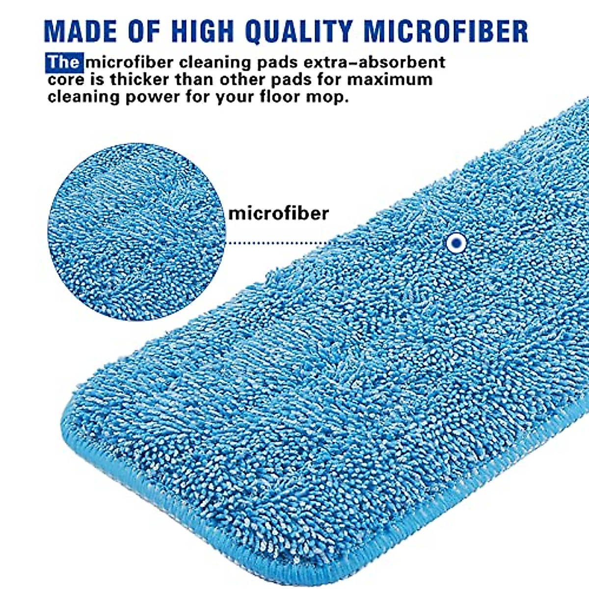 6 Pack Microfiber Spray Replacement Mop Pads - Perfect Cleaning Solution for Home and Commercial Use, Compatible with Bona Floor Care System