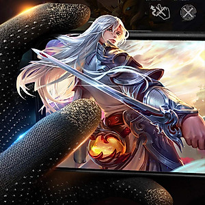 Rakizbe Gaming Gloves for Touchscreen, High-Sensitive Anti-Sweat Breathable Seamless Game Gloves for PUBG Mobile/Knives Out/Rules of Survival