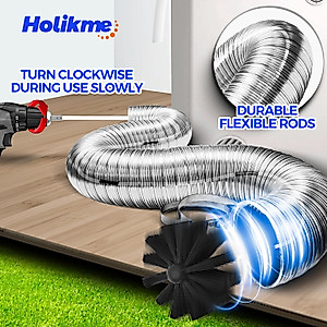 Holikme 50 Feet Dryer Vent Cleaner Kit Lint Remover Flexible Dryer Vent Cleaning Brush Extends Up to 50 Feet
