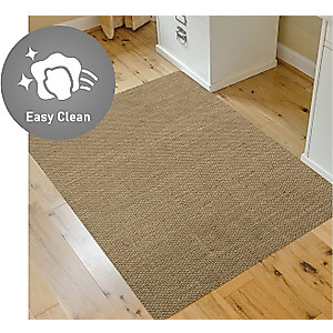 Bungalow Flooring Barbury Weave 9to5 Desk Chair Mat, 3' x 4', Made in USA, Stain-Resistant, Anti-Slip Rubber Backing, Khaki