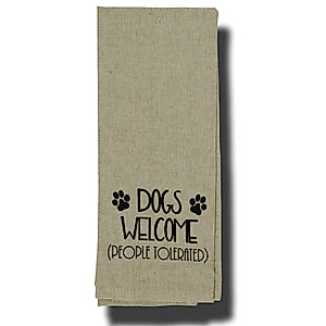 Cute Dog Kitchen Towels Set Funny Dish Towels for Puppy Dog Lovers Gifts for Women or Men Dog Hand Towels Set of 5 Cotton Flour Sack Towels 16” x 28”