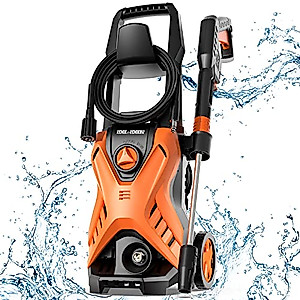 Rock&Rocker Electric Pressure Washer, Power Washer 2150 PSI 1.6 GPM Portable Car Washer Machine with Adjustable Spray Nozzle, Foam Cannon, Ideal for Home/Car/Driveway/Patio Cleaning, Orange (HX13S)