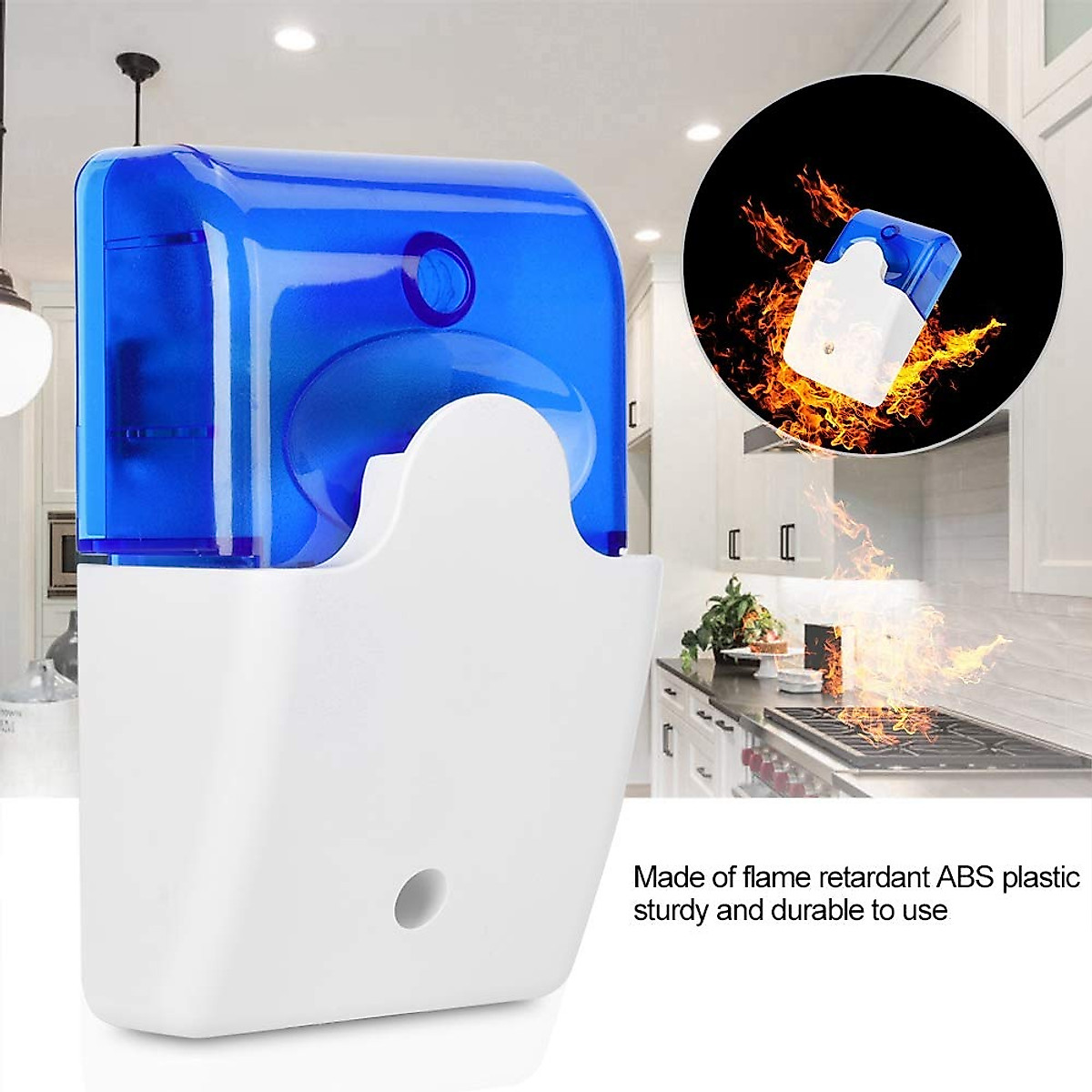 PUSOKEI 12V Wired Strobe Siren, 110dB Wired Indoor Audible and Aisual Siren Sound Alarm for Home Security Alarm System, Blue